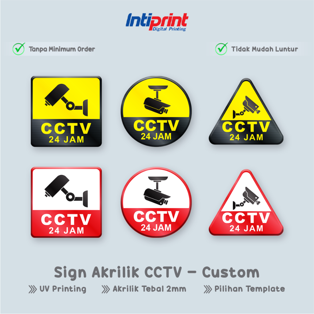 Cctv Sign 24 HOURS Custom UV PRINT - Acrylic Sign Board, Acrylic Notice ...
