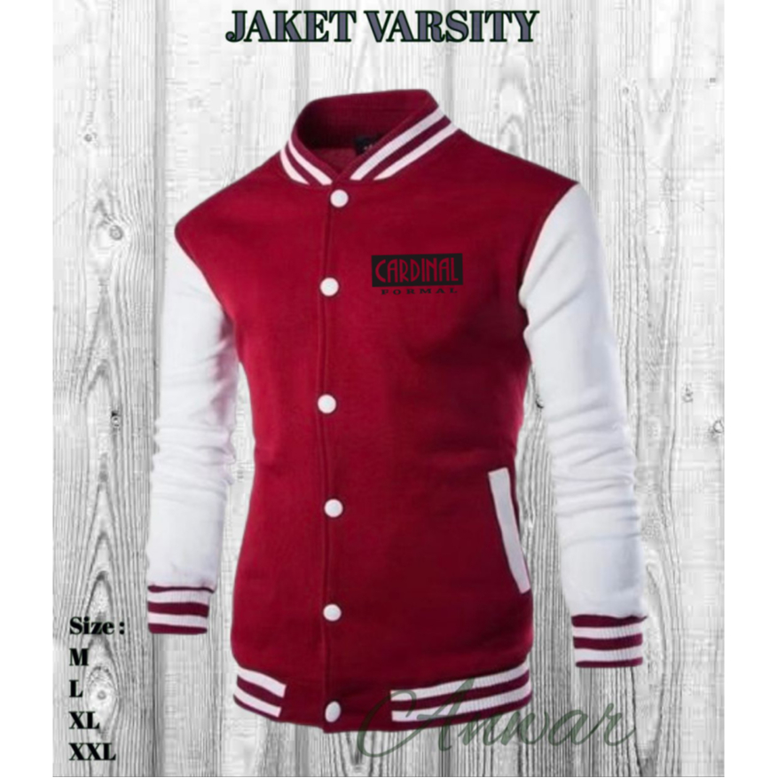HITAM Varsity Cardinal Jacket Black Logo Box How To Style Varsity ...