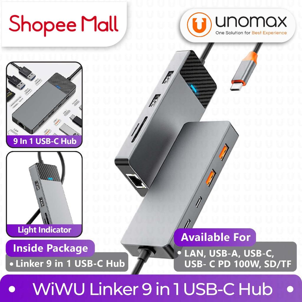 Usb Type C Hub to USB 3.1 PD 100W USB-C LAN Card Reader WiWU Linker 9 ...