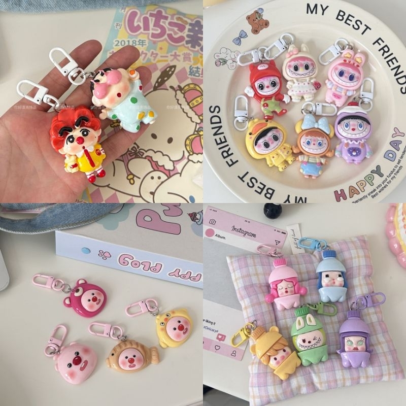 GANTUNGAN [IP-218] Big Head Loopy Molly Shinchan Labubu Cartoon ...