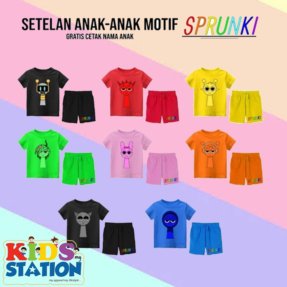 Children's SET SPRUNKI INCREDIBOX CHARACTER T-SHIRT & PANTS - FREE NAME ...