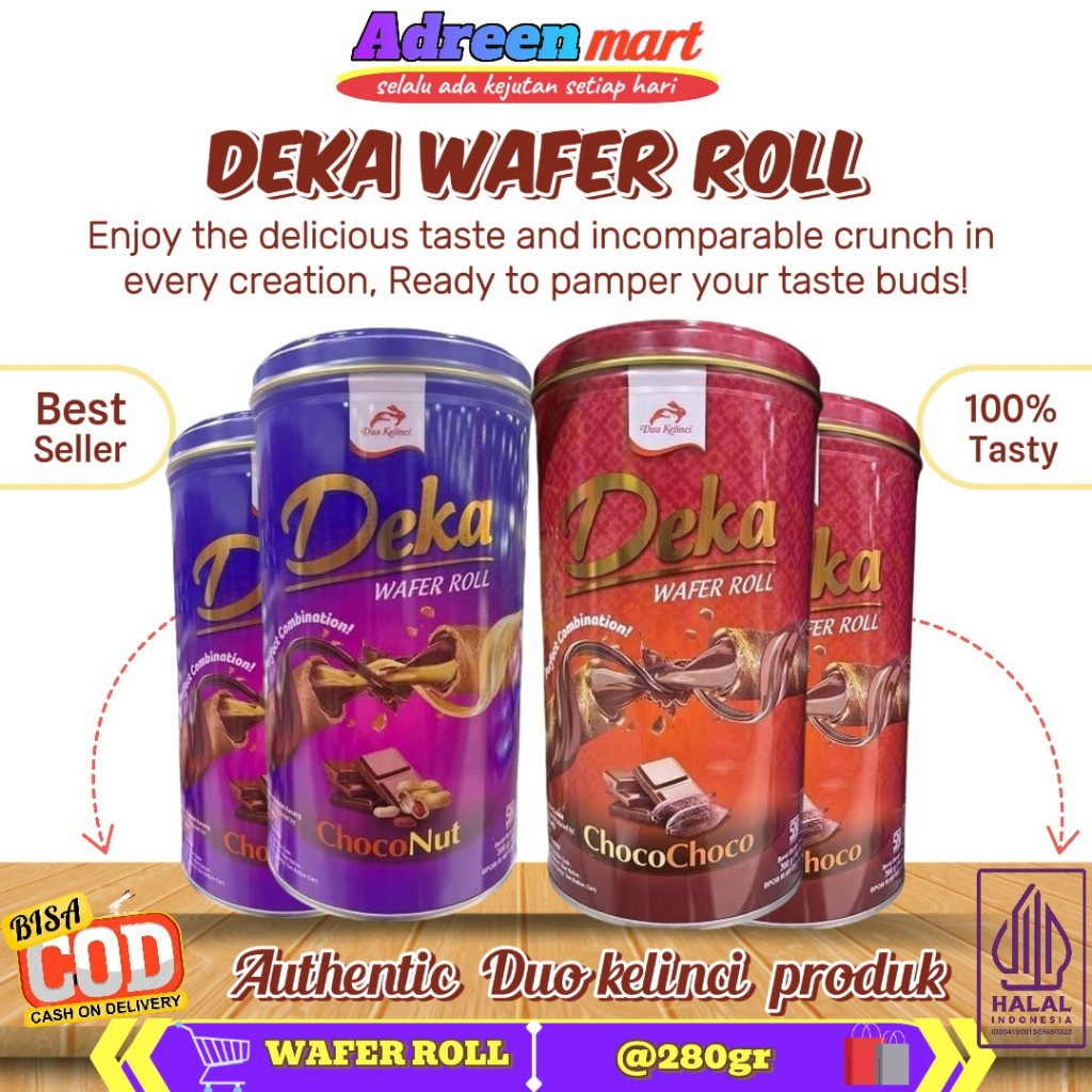 Deka Wafer Roll Combo Chocolate Cocoa Choco 280gr | Shopee Singapore