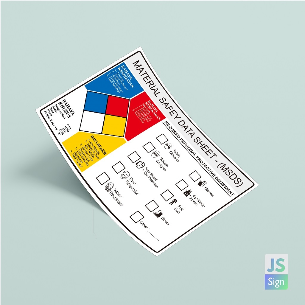 K3 SAFETYSIGN STICKER - MSDS IDENTIFICATION | Shopee Singapore