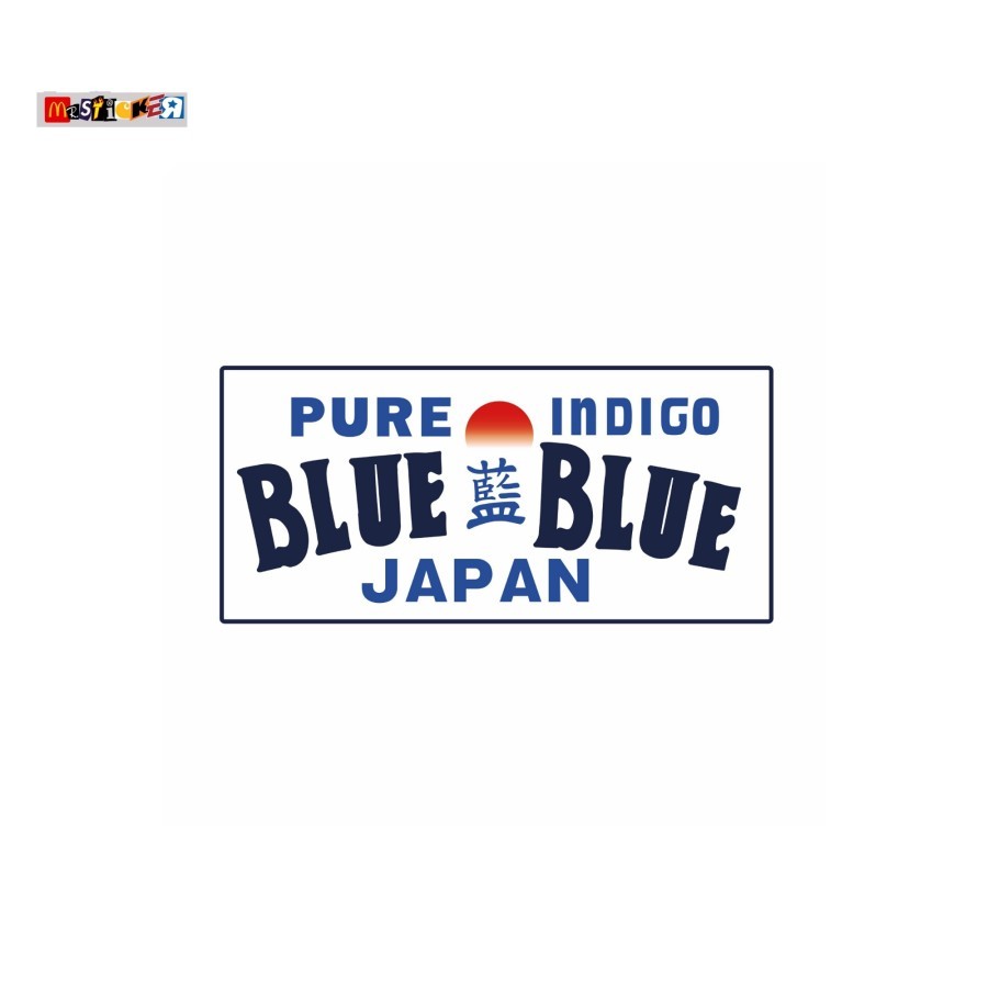 Blue Blue sticker Japan pure indigo logo sticker | Shopee Singapore