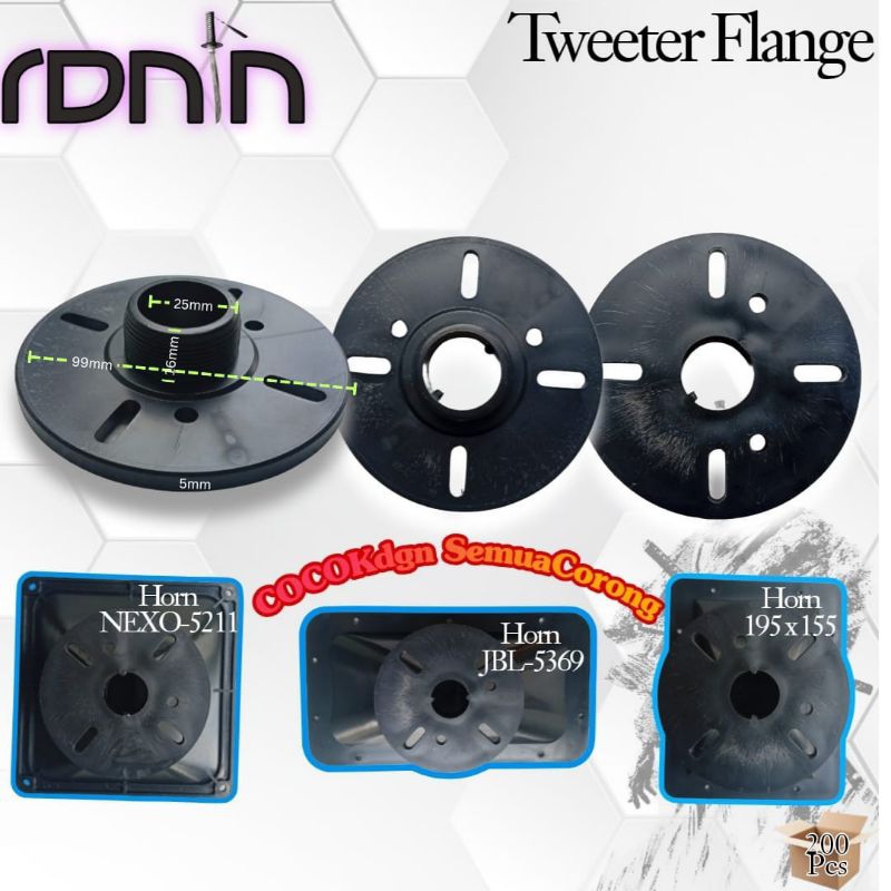 Funnel Horn Thread Connection ADAPTER Tweeter Throat Diameter 25mm ...