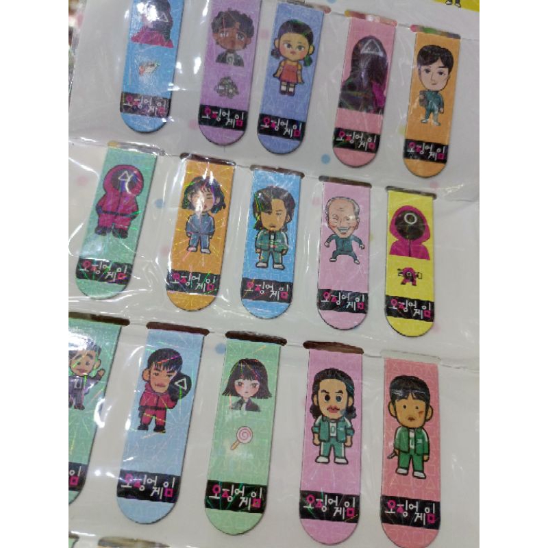 Mangnet squid game divider / squid game bookmark contains 20 pcs ...