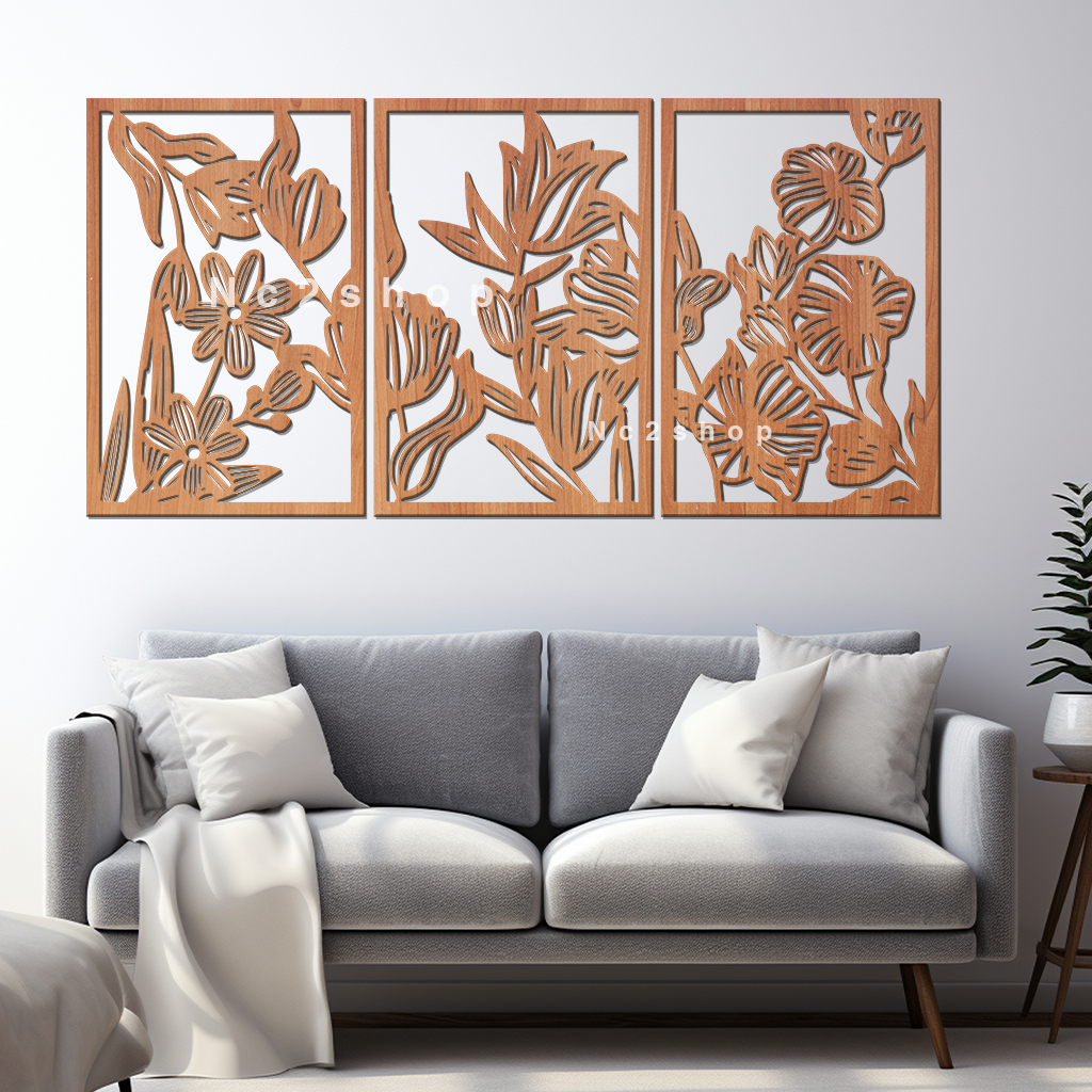HIASAN DINDING KAYU Laser Cut Living Room Wooden Wall Decoration ...