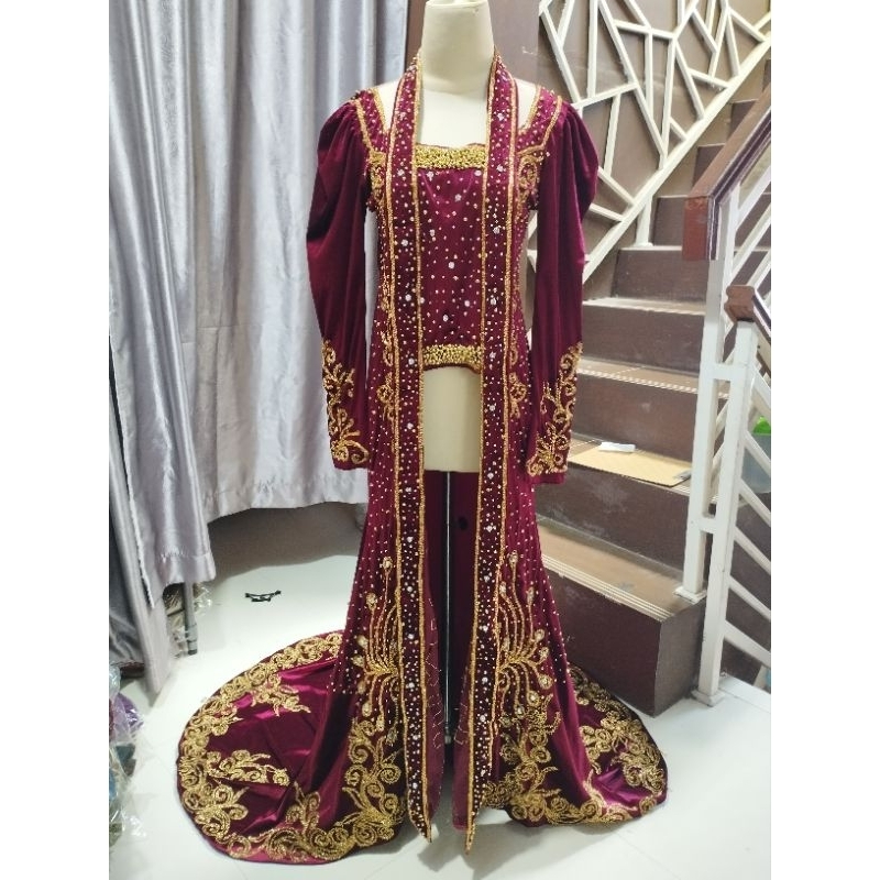 Pearl Pearl Bludru Kebaya Combination of Peacock Colors (UM) | Shopee ...