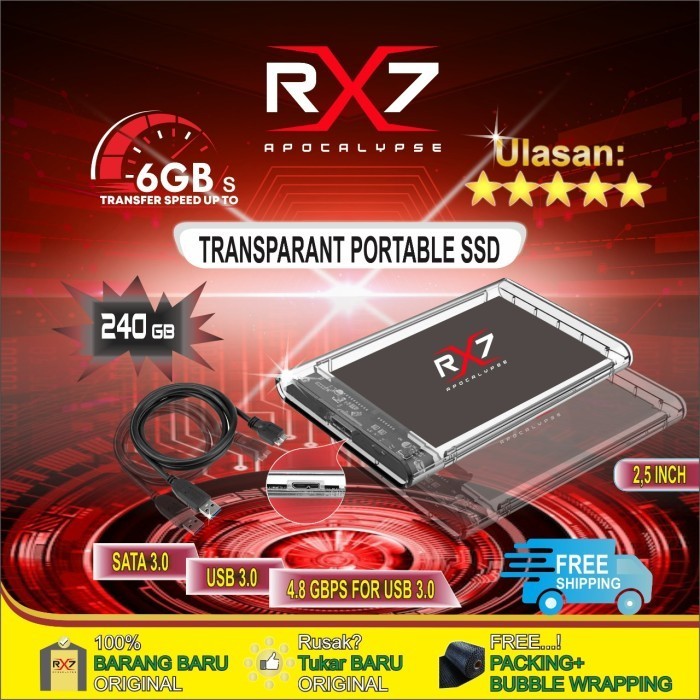 Official EXTERNAL / PORTABLE / ENCLOSURE RX7 240GB USB 3.0 SSD | Shopee ...