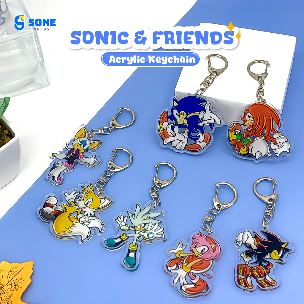GANTUNGAN Acrylic Sonic Keychain / Acrylic Keychain Cute Cartoon Anime ...