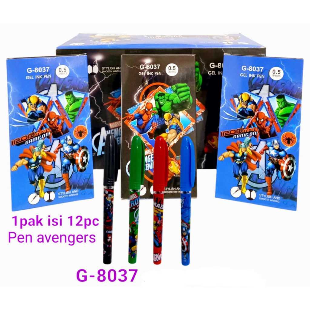 ATK 12PCS SUPER HERO CHARACTER GEL PENS (G-8037) | Shopee Singapore