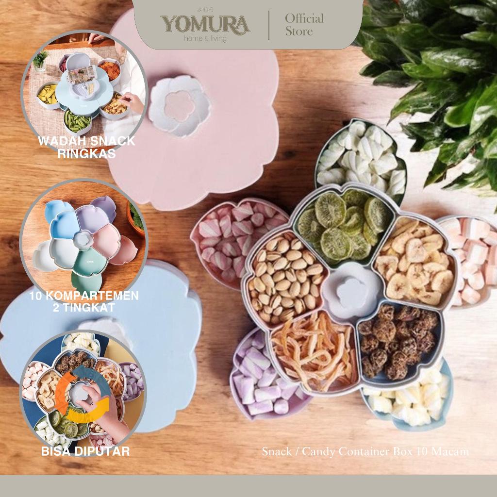 YOMURA Snack Container 10 Kinds 2 Tiers Flower/ Candy Box/ Snack ...