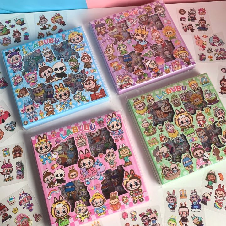 Labubu Sanrio Sticker VIRAL Big Box Contents 100 Sheets Aesthetic ...