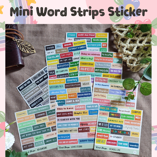 Mini Word Strips sticker / Word stickers / quotes stickers / english ...