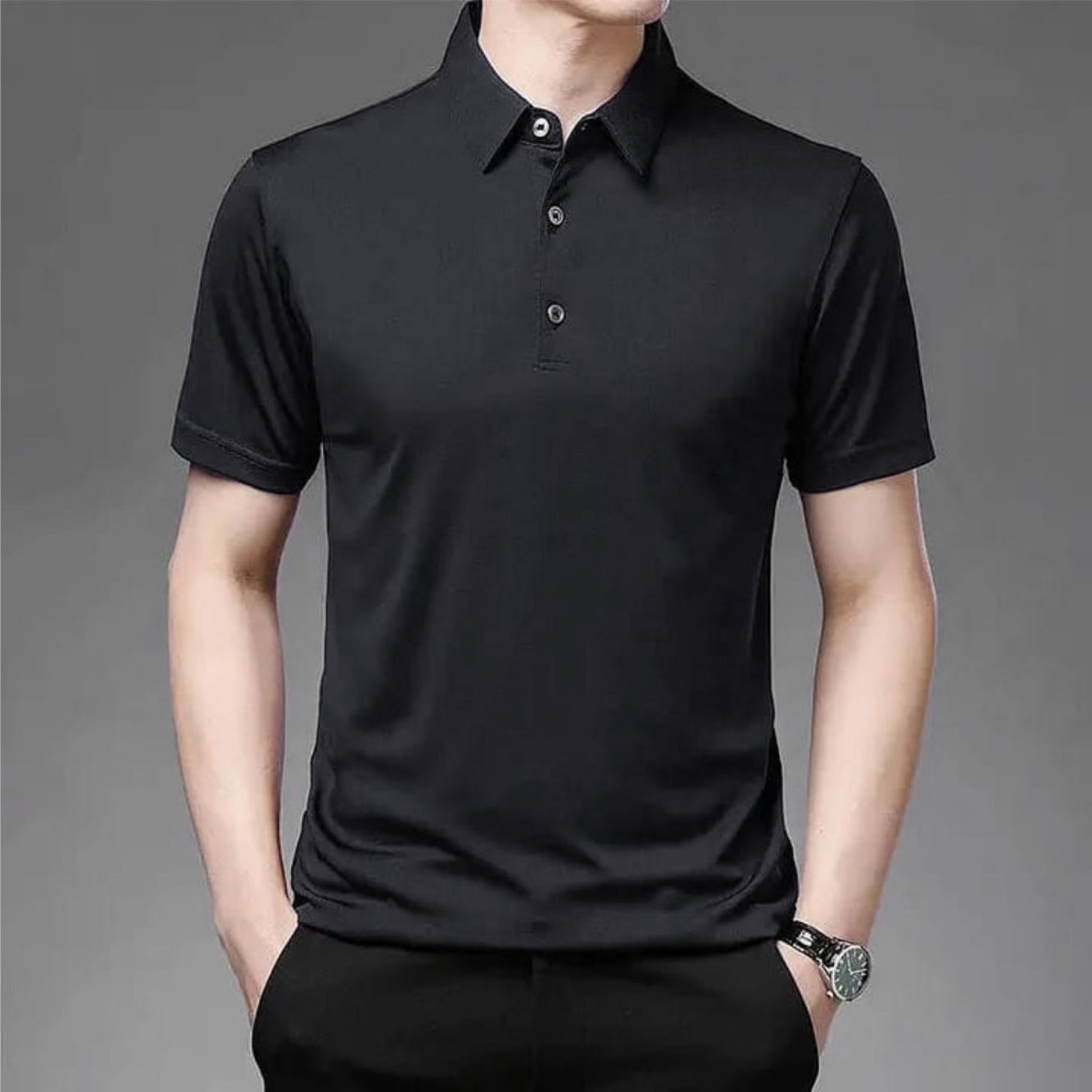 Cool men's plain collar t-shirt | Shopee Singapore
