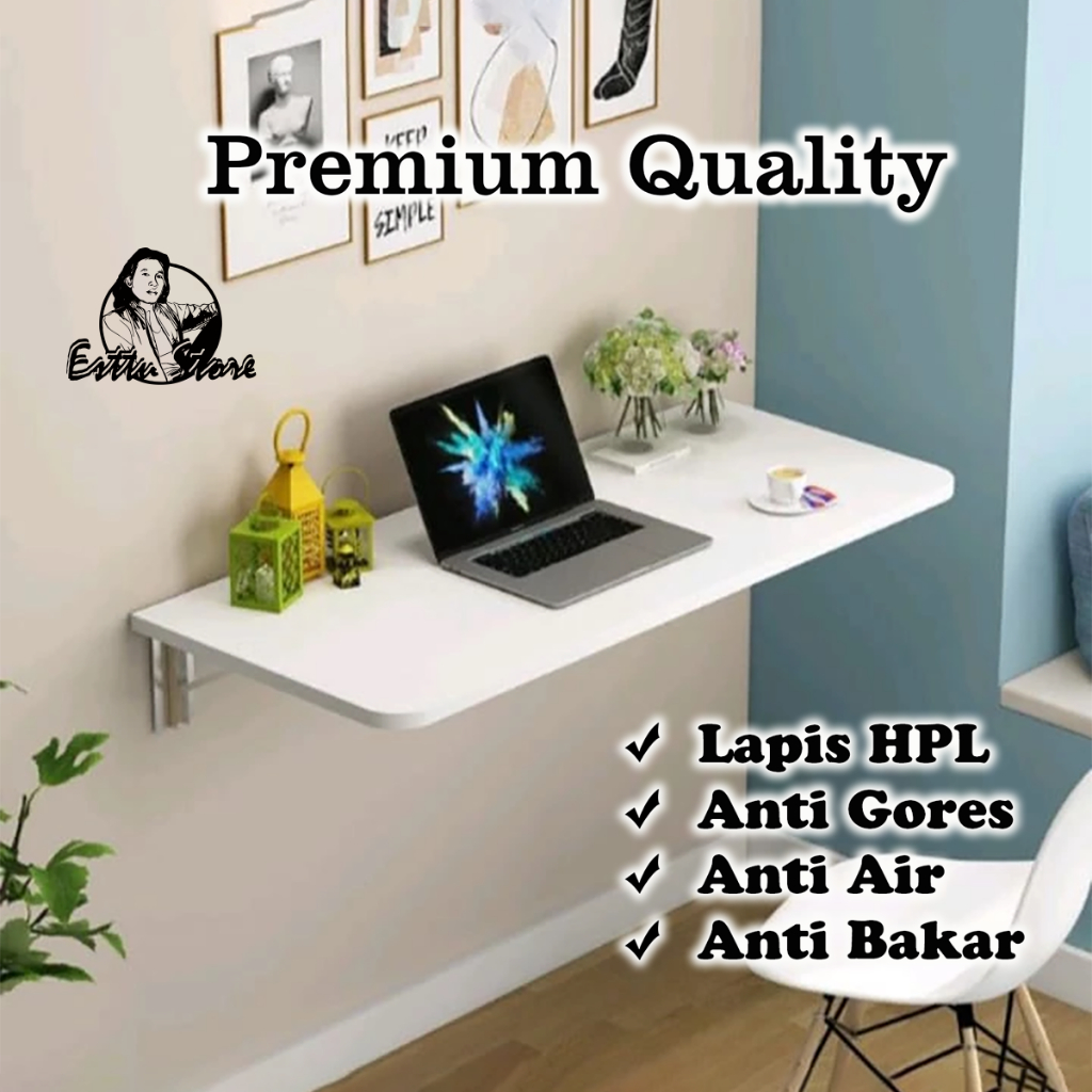 Folding Wall Table 80cmx40cm HPL Layer- Wall Mounted Study Table/Dining ...
