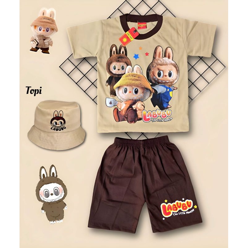 Labubu MOTIF Children's Clothes With Hats For Ages 1-10 Years/LABUBU ...