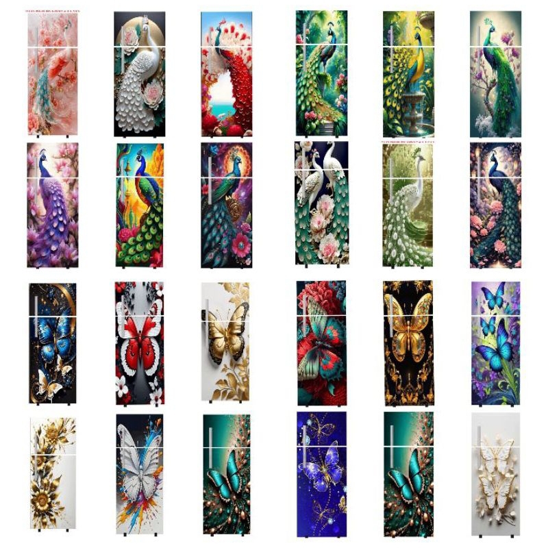 2 DOOR REFRIGERATOR STICKER BUTTERFLY AND BIRD MOTIF | Shopee Singapore