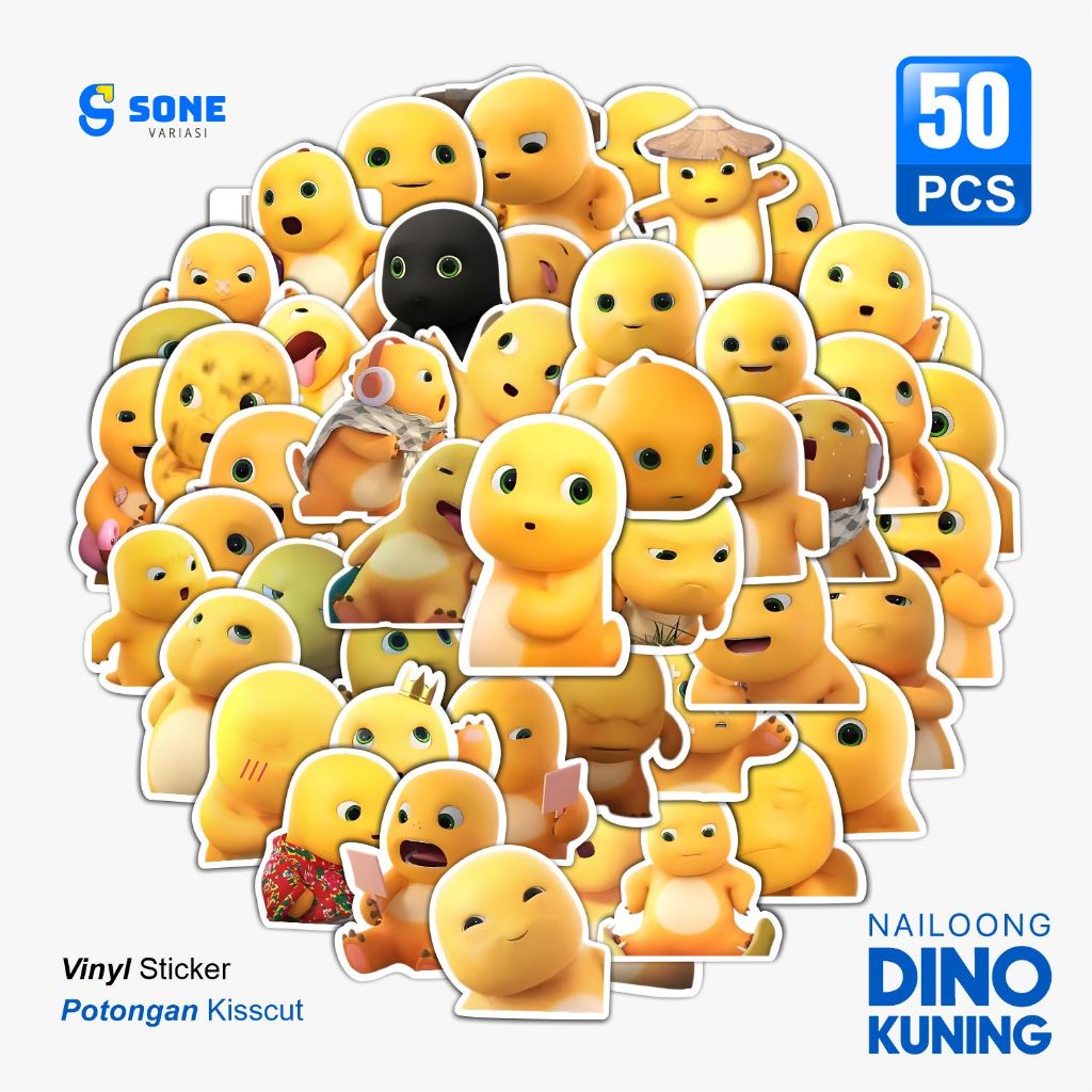 Sticker Pack Nailong Dino Yellow Aesthetic Paper Vinyl Waterproof ...