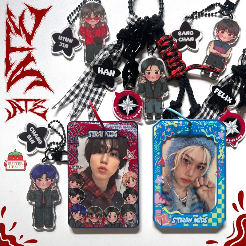 STRAY KIDS PHOTOCARD HOLDER | BAGCHARM & KEYCHAIN GLITTER SKZ | Cahol ...