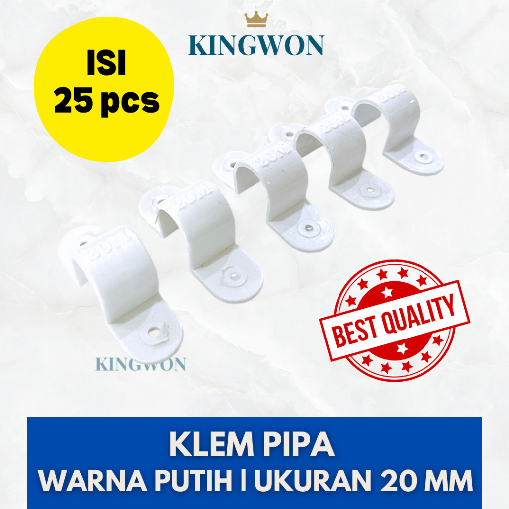 PUTIH Pipe CLAMPS PVC PIPE CLAMPS 20 MM ELECTRIC Conduit OMEGA WHITE ...