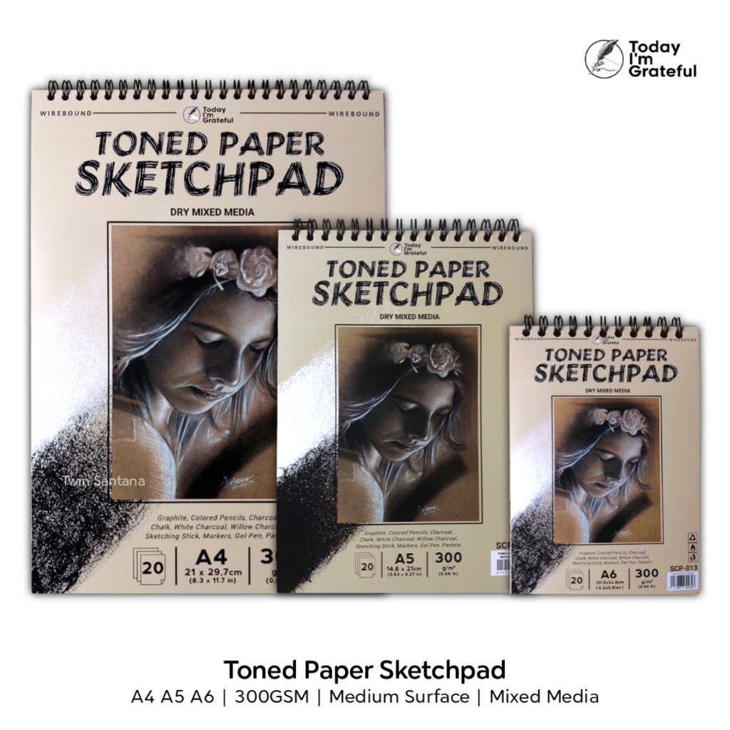 Toned Paper Sketchpad A4 A5 A6 Spiral 300g | Shopee Singapore