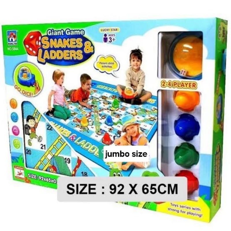 Giant SNAKE & LADDERS LUDO JUMBO LUDO SNAKES AND LADDERS TOY with Dice ...