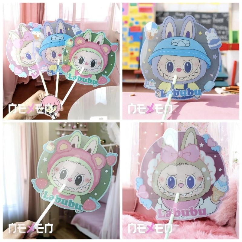 Labubu fan, labubu motif stem fan, children's fan, unique cute fan ...