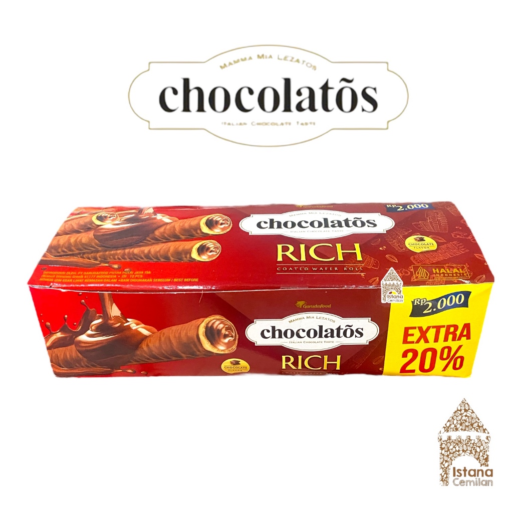 Chocolatos Rich Coated Wafer Roll Full Chocolate Wafers with Chocolate ...