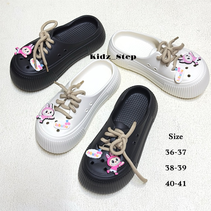Trendy Mother/Child Couple Women's Sandals Jibbitz Labubu Sandals Thick ...