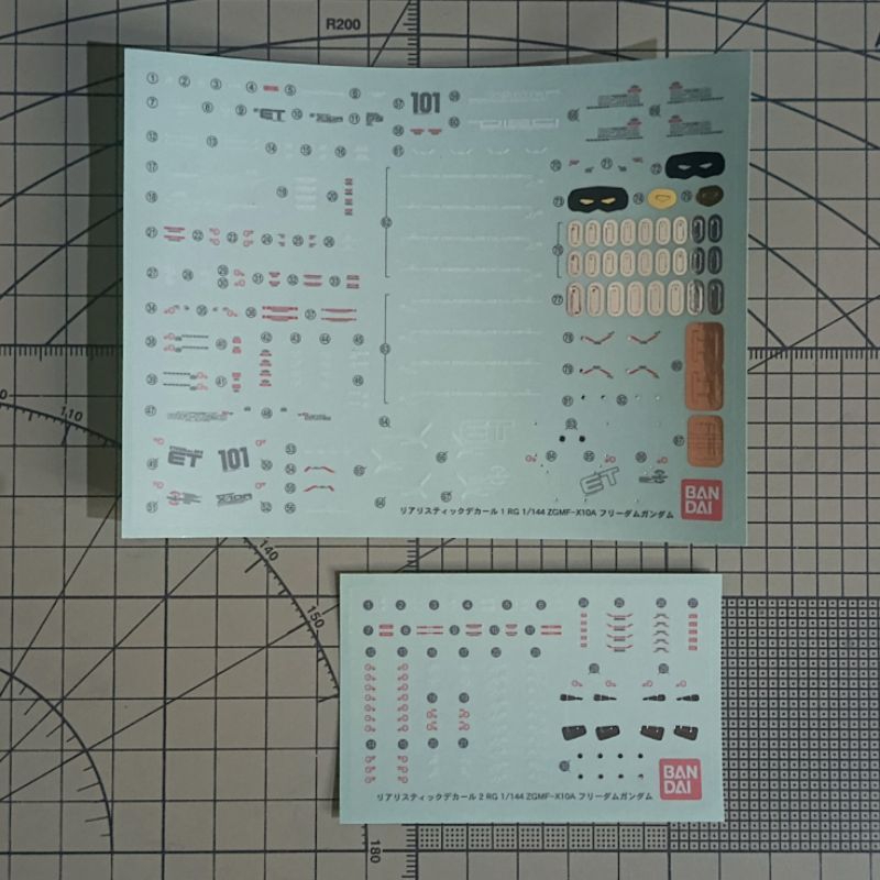 Bandai RG 1/144 REAL GRADE GUNPLA FREEDOM GUNDAM PARTS STICKER DECAL ...