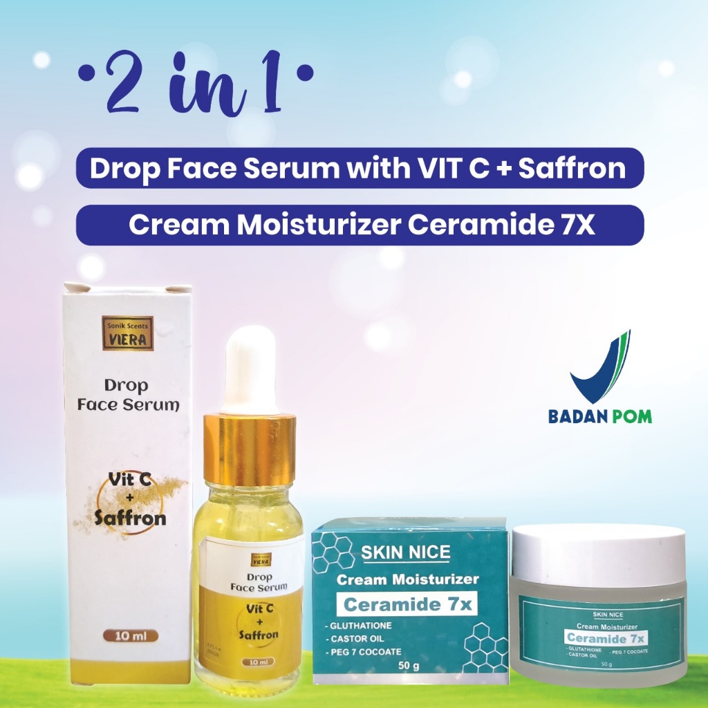Drop Face serum With VIT C + Saffron With Cream Moisturizer Ceramide 7X ...