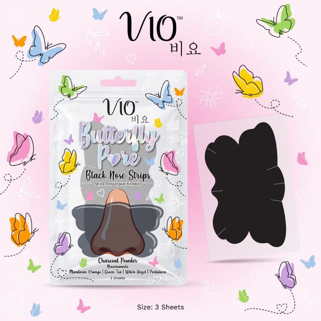 Vio - Butterfly Pore Black Nose Strip (3 sheets) | Shopee Singapore