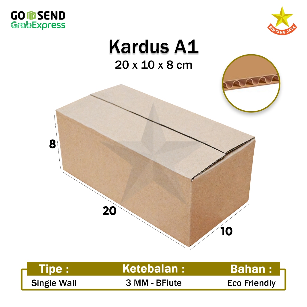 Cardboard BOX CARTON PACKING DUS A1 PLAIN 20 CM x 10 CM x 8 CM | Shopee ...
