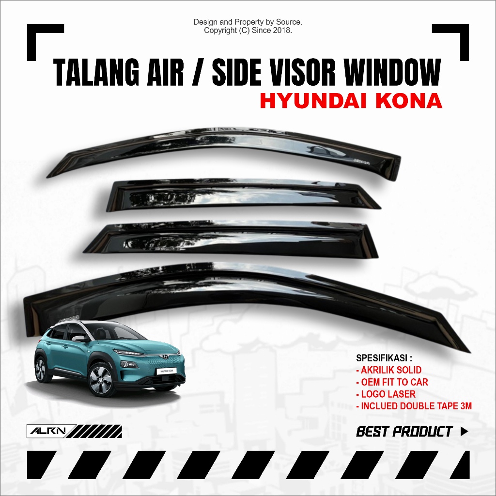 Car WATER GUTTER - SIDE VISOR WINDOW FOR HYUNDAI KONA | Shopee Singapore