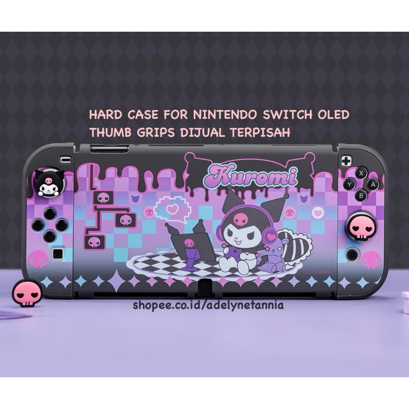 Geekshare Sanrio Kuromi Hello Kitty Hard Case Thumb Grips for Nintendo ...