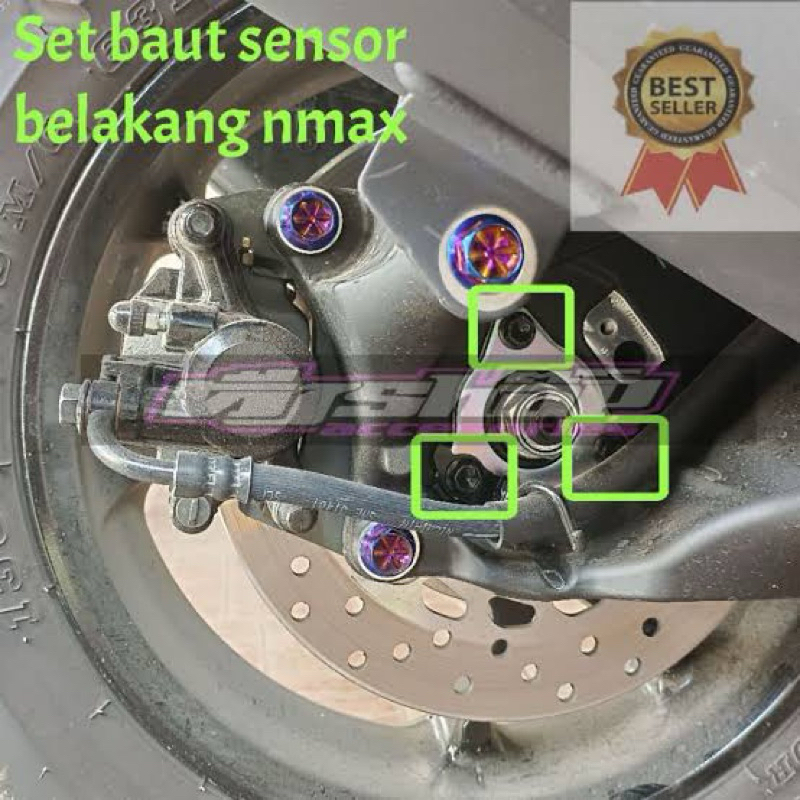 Set of titanium bolts for nmax old new turbo neo rear rotor sensors, 3 ...