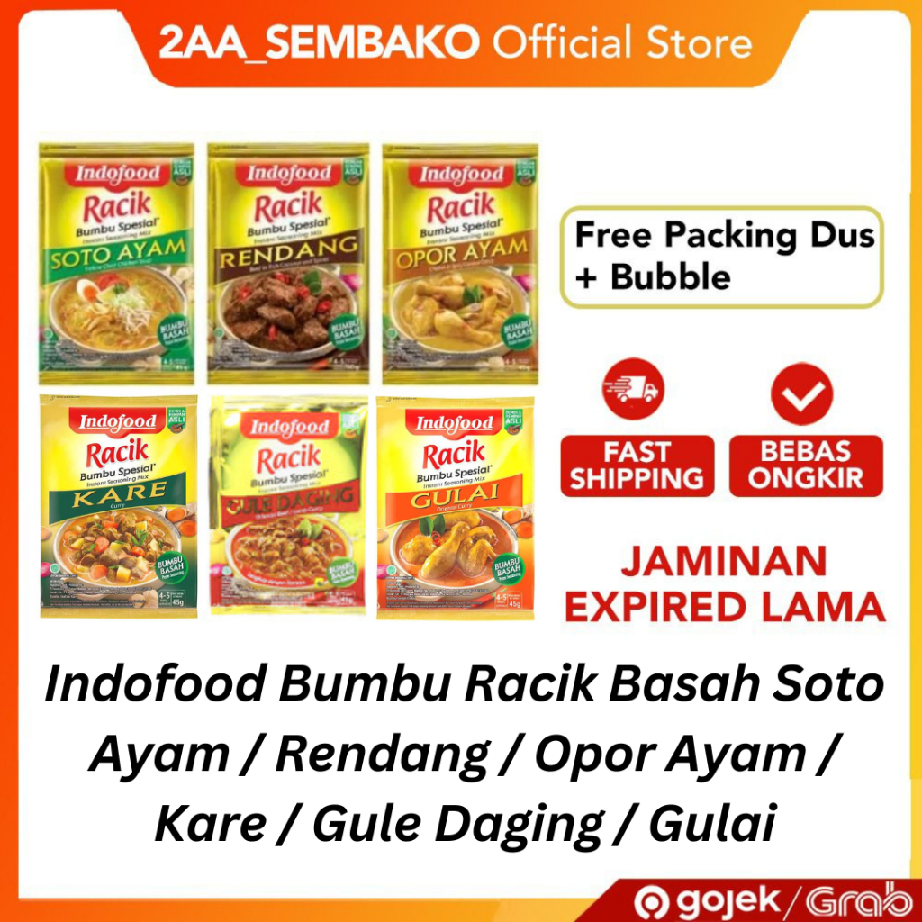 Indofood Wet Mix Seasoning Rendang / Gulai / Chicken Opor / Chicken ...