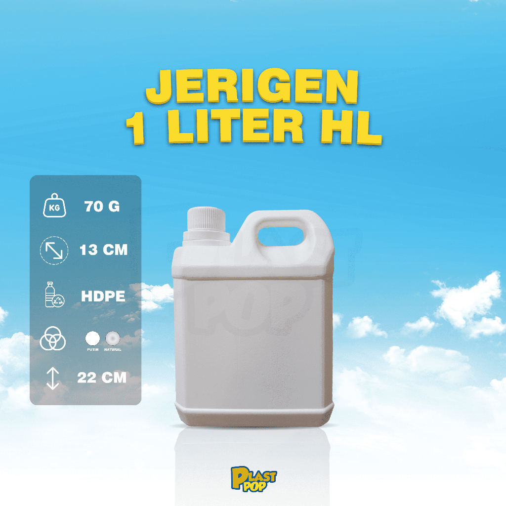 Jerigen 1 Liter Short Seal / 1 Liter Seal / 1000 ml HDPE CAP AGRO (HL ...