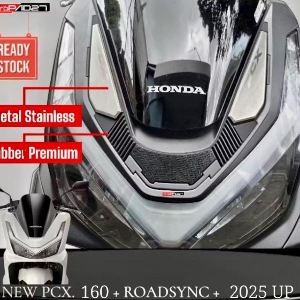 New PCX 160 2025 Front Shield Sticker Up Rubber Stainless Premium ...