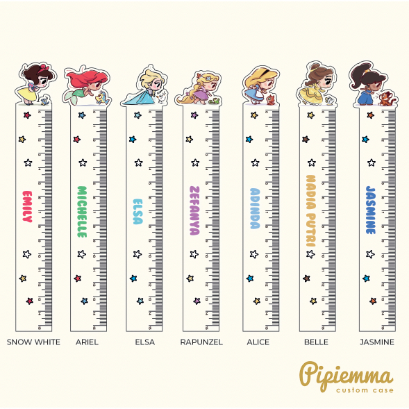 Custom Ruler with Cute Children's Name Princess Stationery Gift ...