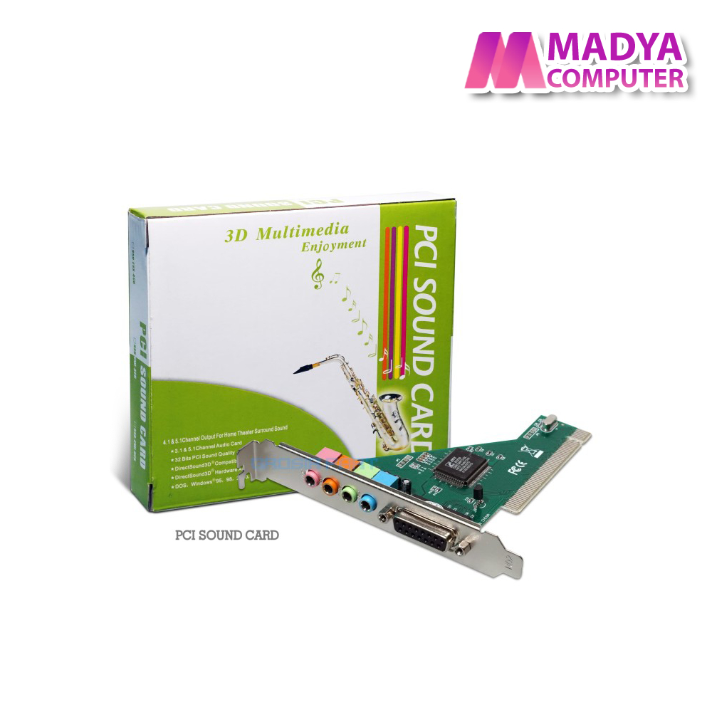 Pci Sound Card 4 Channel 5.1 Surround 3D PC PCI Sound Audio Card w/Game ...