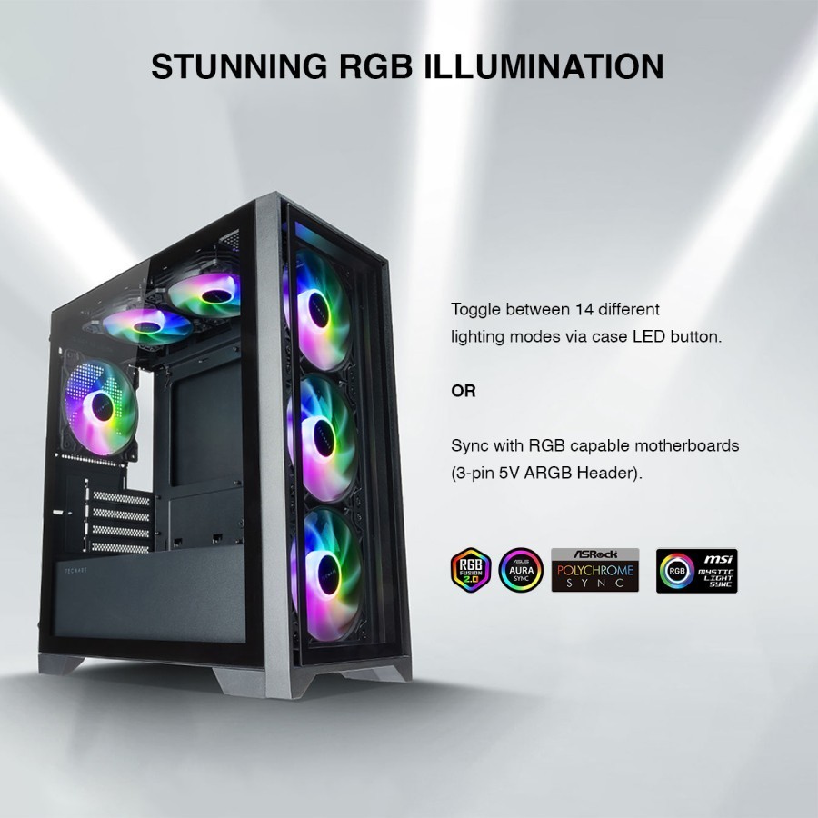 Tecware Nexus Air T3 M-ATX Gaming PC Case Includes 6 ARGB Fans | Shopee ...