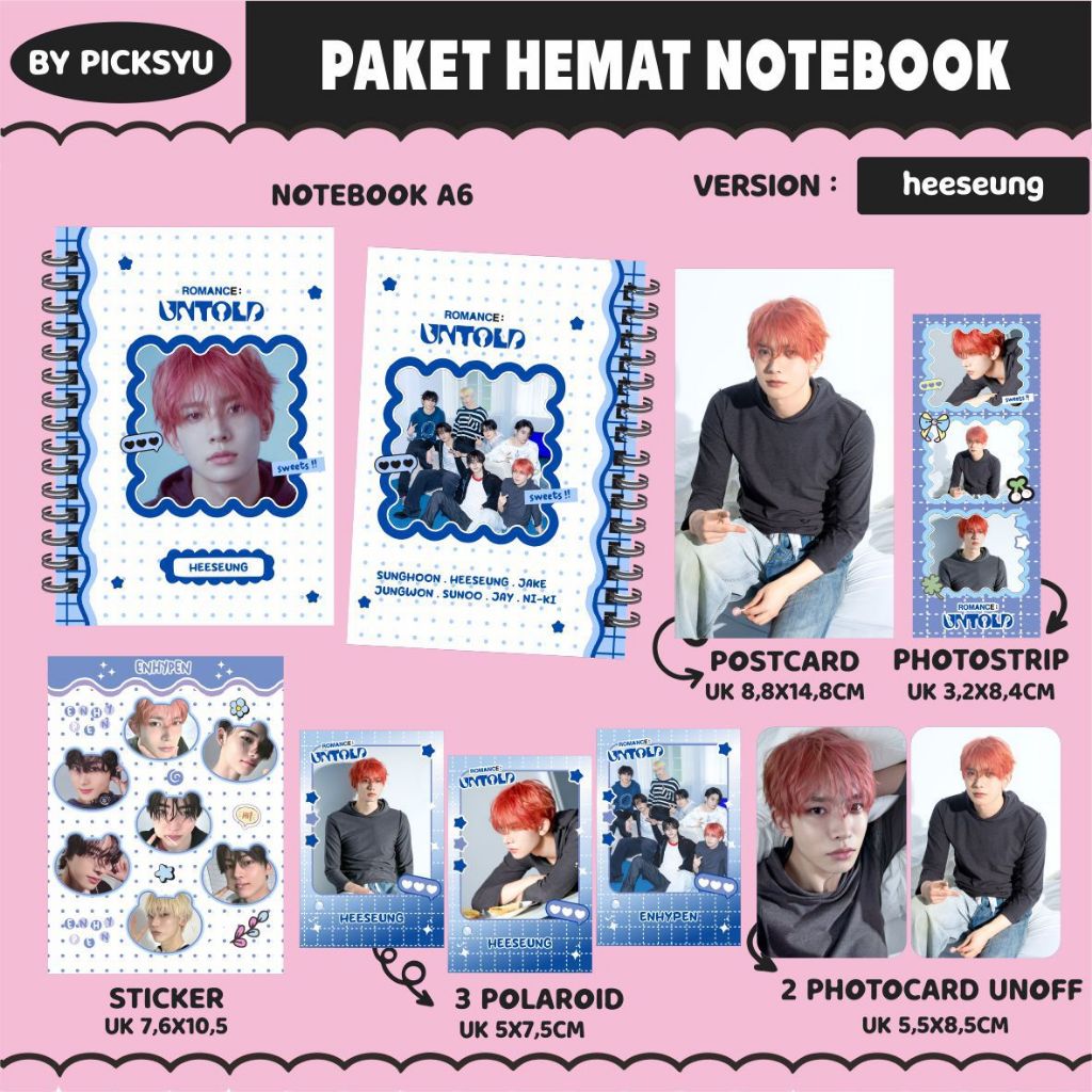 [PACKING Using BOX] 10K ENHYPEN NOTEBOOK PACKAGE - BLUE NOON - ROMANCE ...