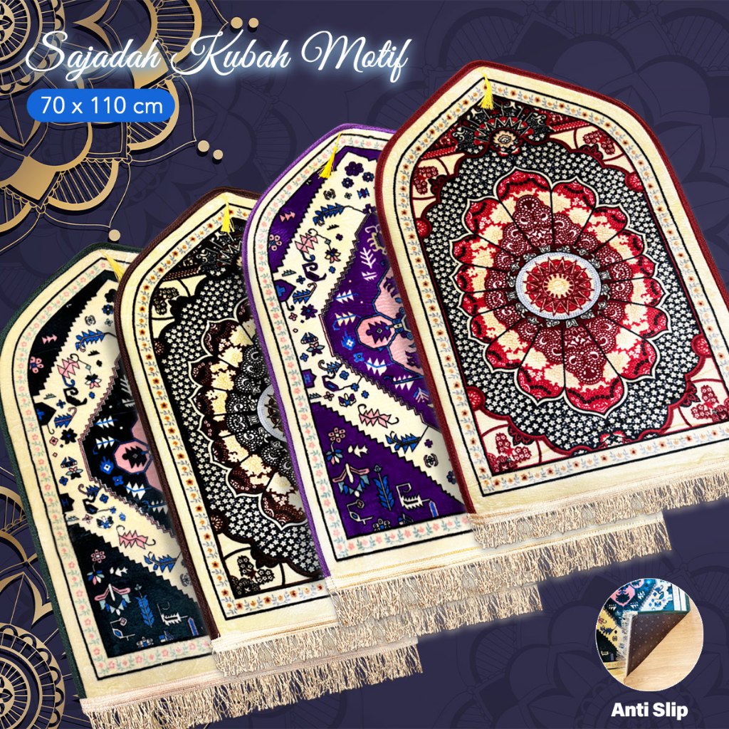 70 x 110 Motif Dome Prayer Mat / Anti-Slip Turkish Prayer Mat / Dome ...