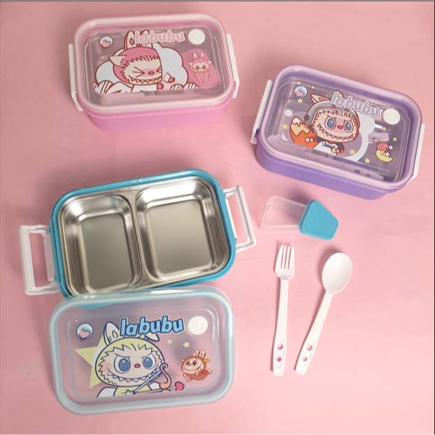 Lunch Box Stainless Children's Lunch Box 2 Dividers BPA FREE Viral ...