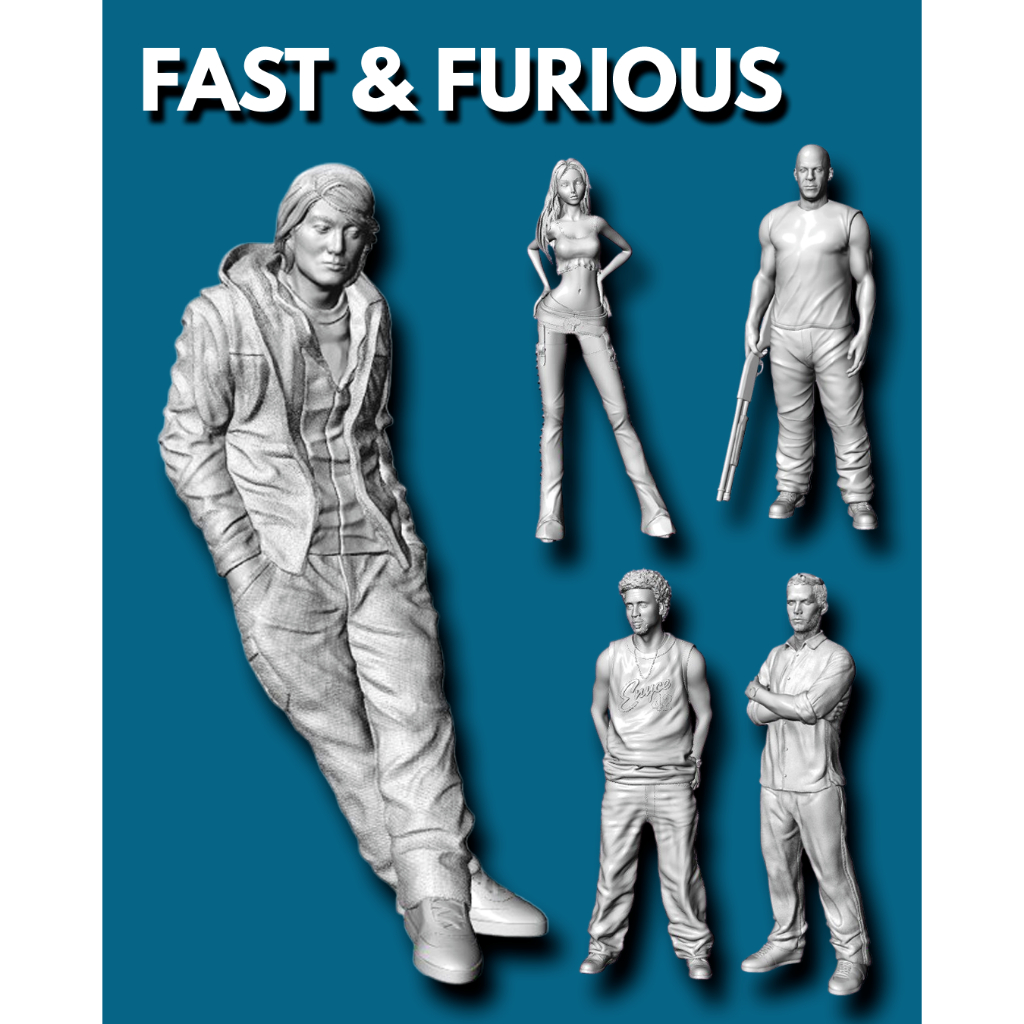 Raw Figure Fast and Furious Scale 1:64 Miniature Figure for Hotwheels ...
