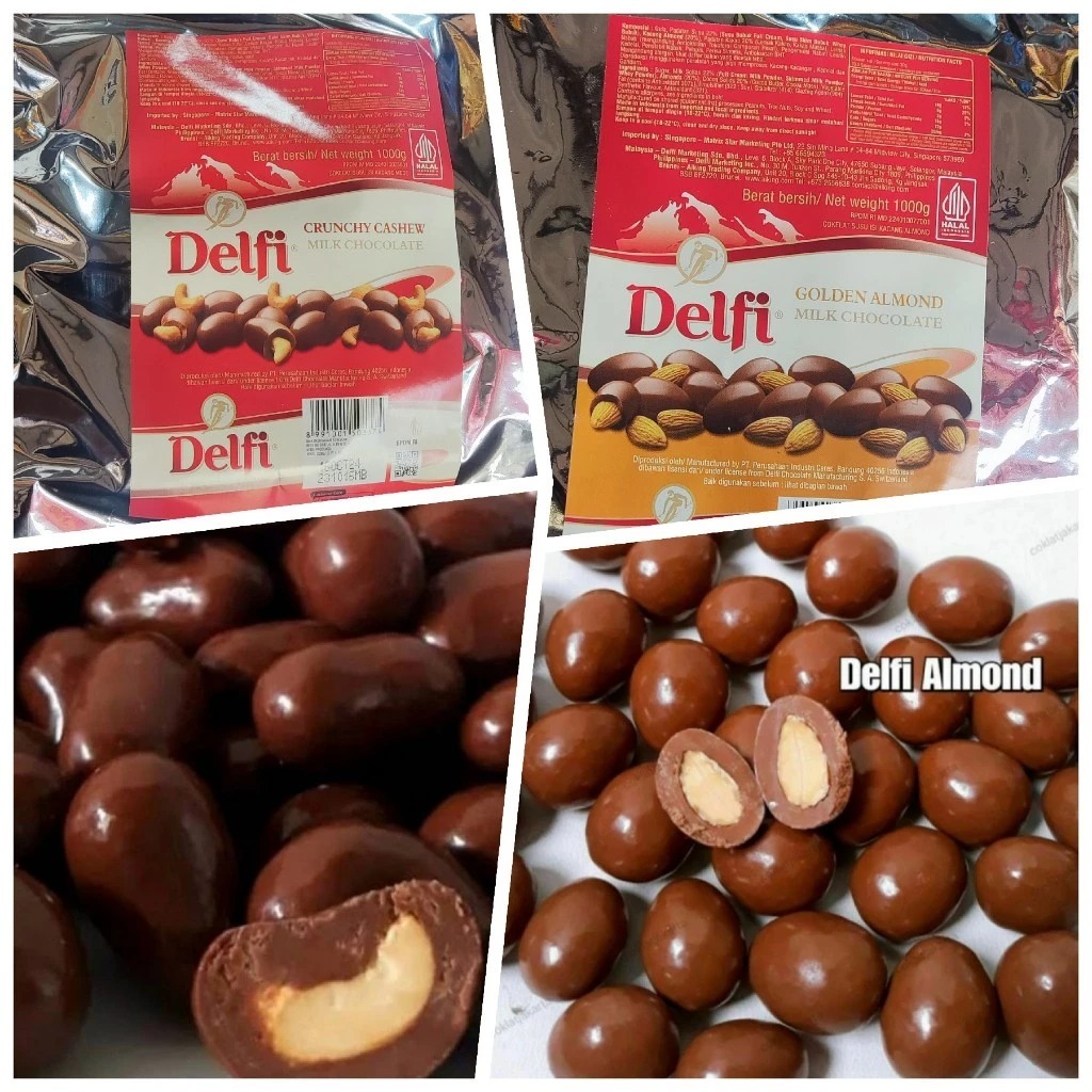Delfi DRAGES Eid Chocolate Cashew/ Almond 1000 grams 1 kg Delfi chic ...