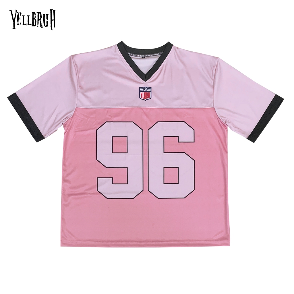 Oversized Pink Black Number 96 Rugby Streetwear Block Core Jersey ...
