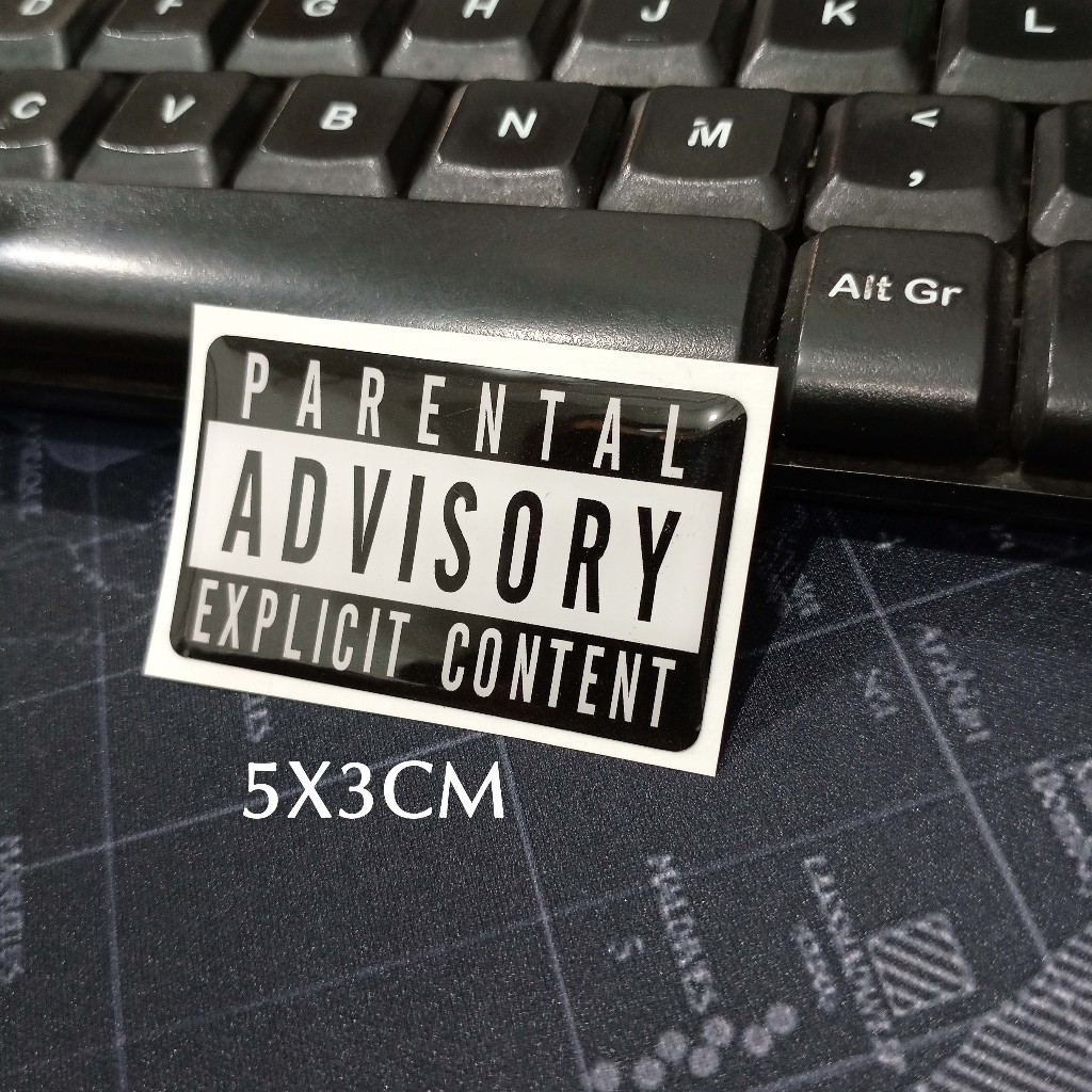 PARENTAL ADVISORY Resin Embossed Sticker Small 3D Lycal Logo Sticker ...